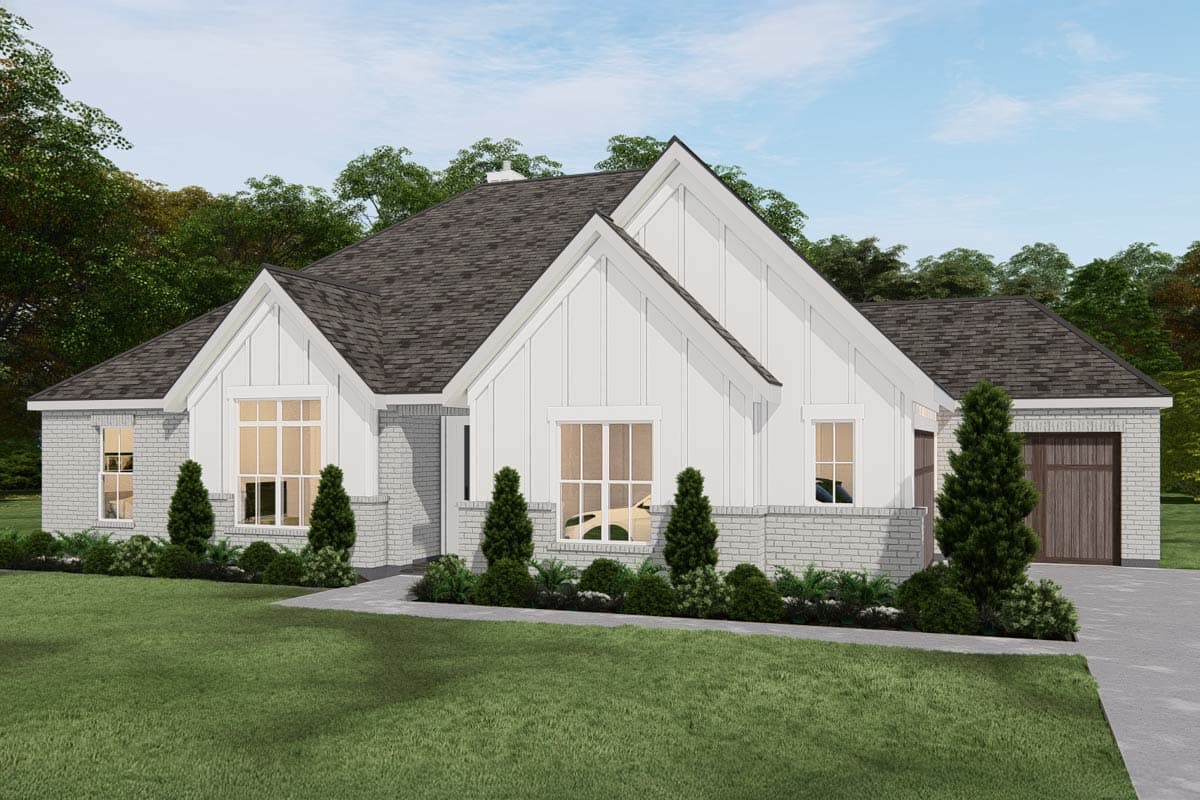 Plan 25451TF: Single-Story Transitional House Plan with Clustered ...