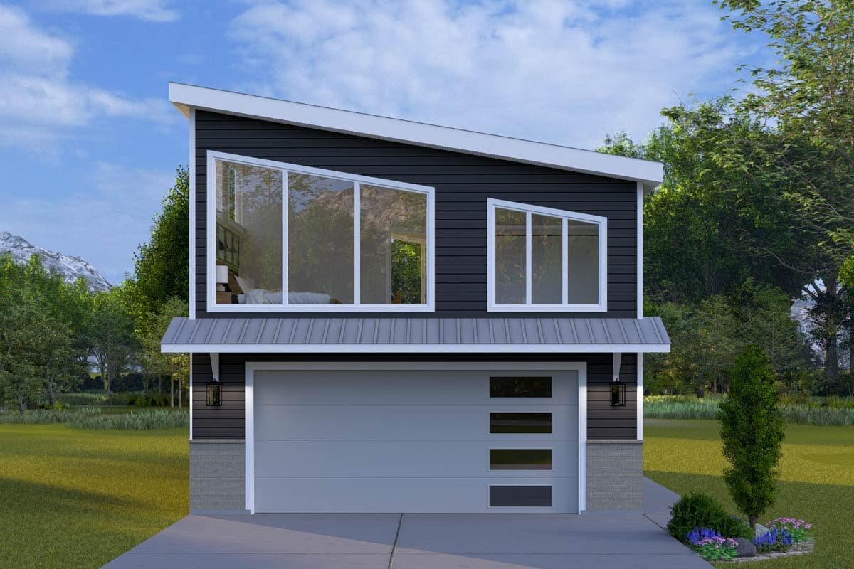 Plan 61639UT: Contemporary Retreat with Lofted Living Area and Spacious ...
