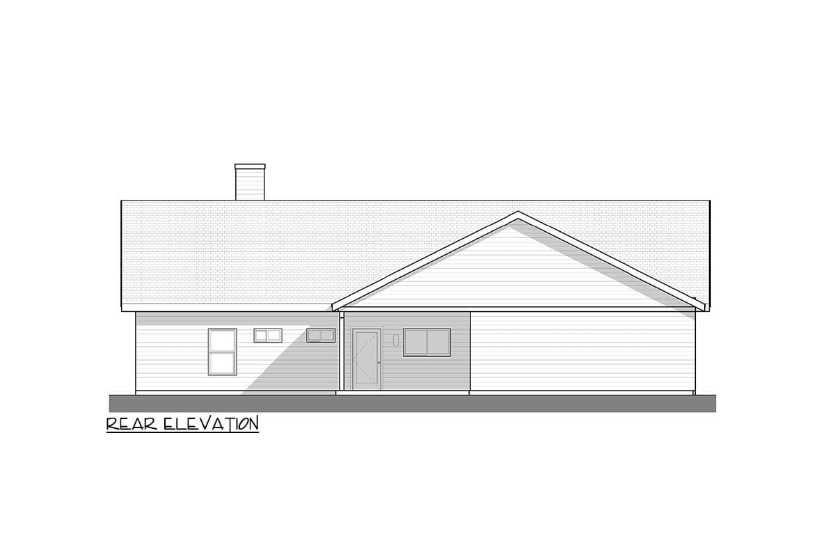 Plan 380028ASH: Modern Ranch House Plan with Expansive Rear Porch