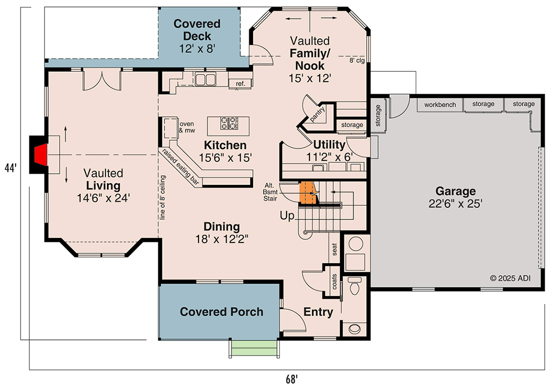Plan 720132DA: Two-Story Traditional House Plan with Vaulted Ceilings