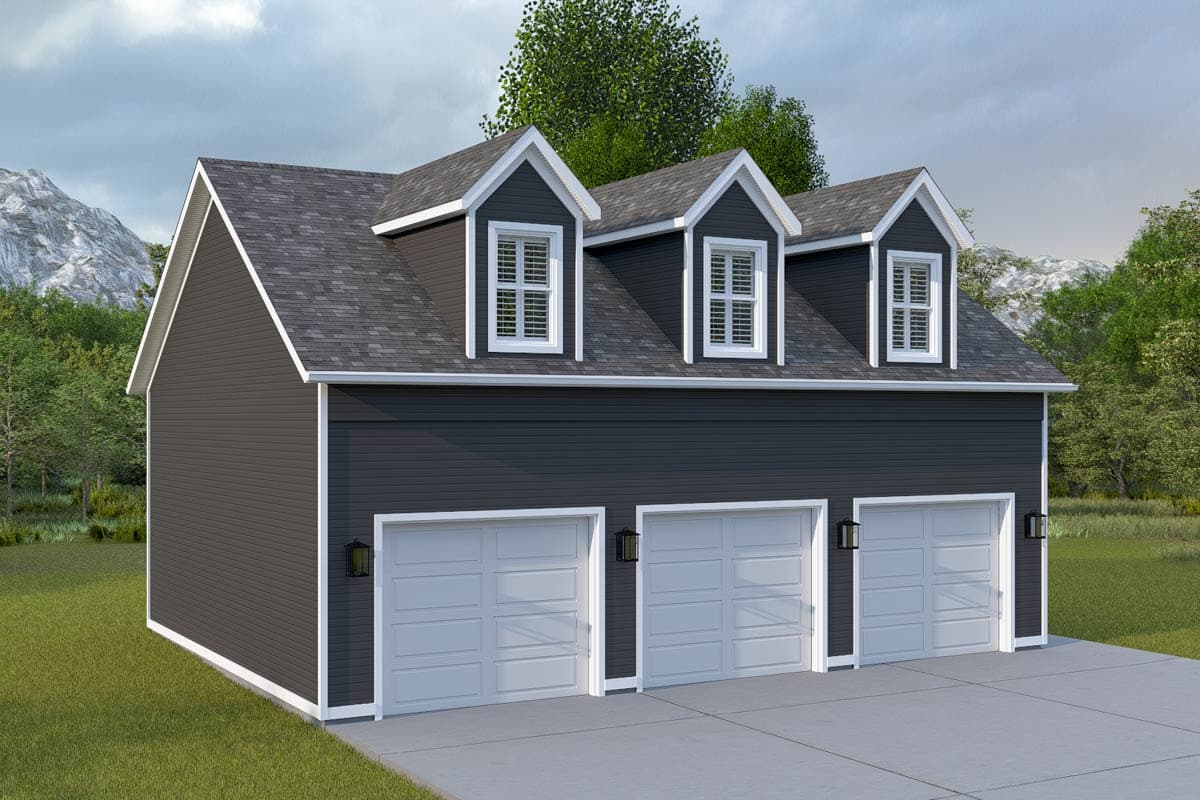Plan 61650UT: Expansive Traditional Three-Car Garage with Optional ...