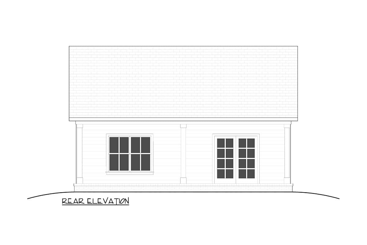 Plan 810046RBT: 2-Bed Cottage House Plan with Spacious Rear Porch