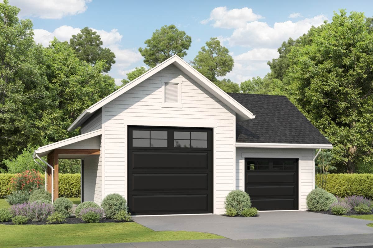 Plan 95304RW: Spacious Detached 2-Car Garage House Plan with Covered Patio