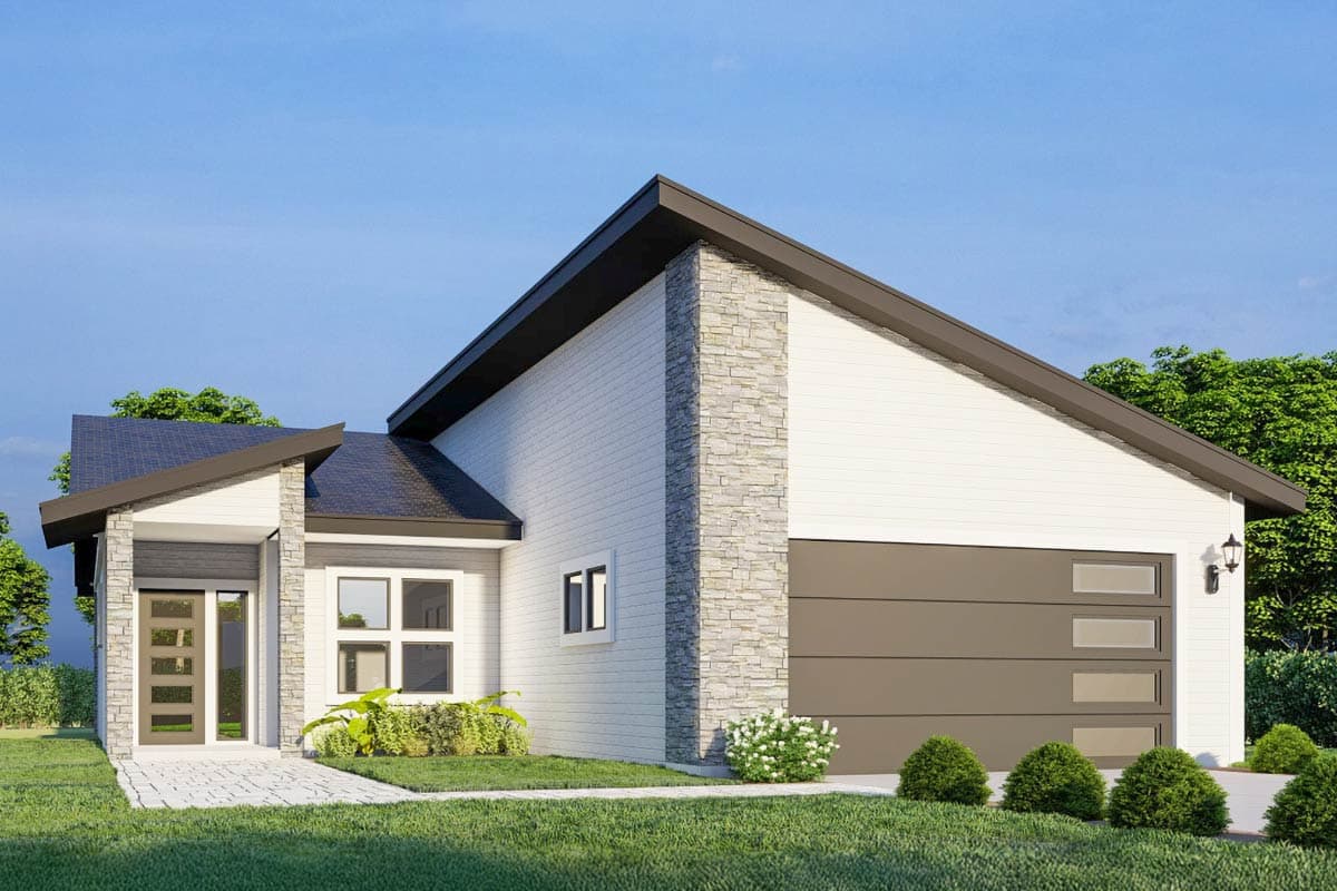 Plan 267093SPK: Modern Split-Bedroom Ranch House Plan with Vaulted ...