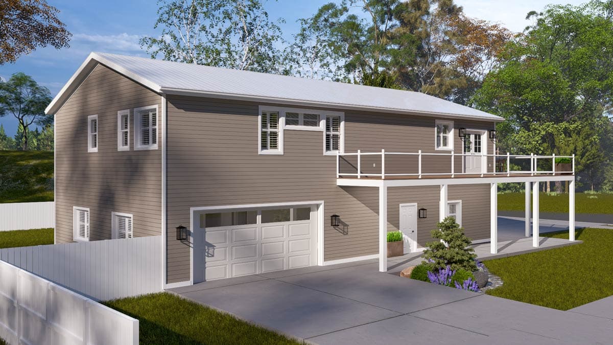 Plan 61656UT: Modern Farmhouse Plan with 3 Beds, 4-Car RV Garage and ...
