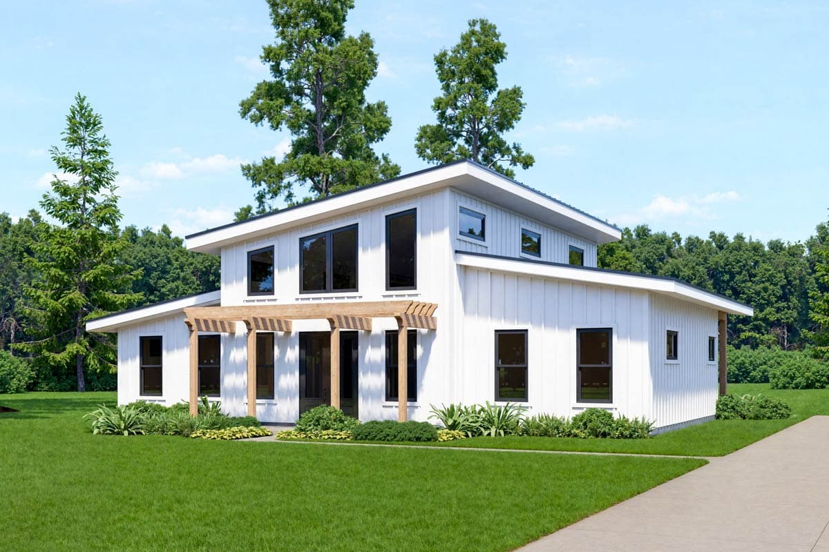 Plan 680597VR: Barndominium Plan with Open Great Room and Split Bedrooms