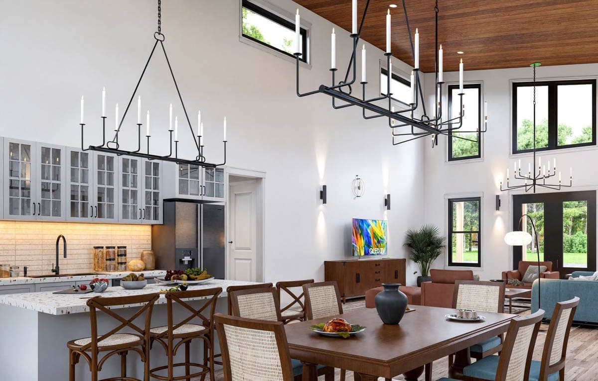 Plan 680597VR: Barndominium Plan with Open Great Room and Split Bedrooms