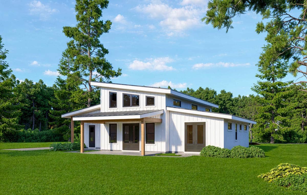 Plan 680597VR: Barndominium Plan with Open Great Room and Split Bedrooms