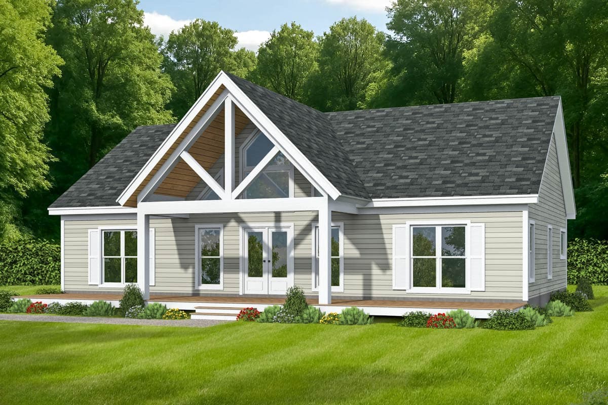 Plan 680615VR: Three-Bed Mountain House Plan with Vaulted Living and ...