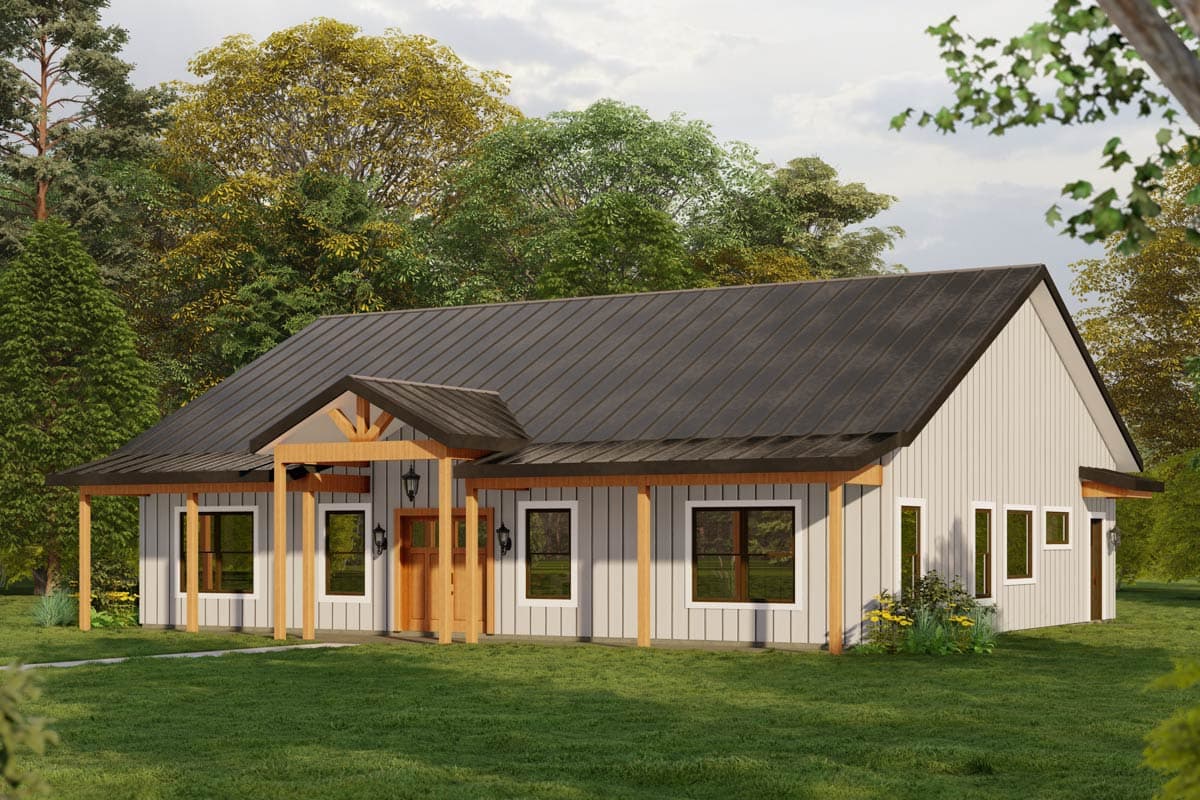Plan 405060FDC: Charming Barndominium House Plan with Vaulted Living ...