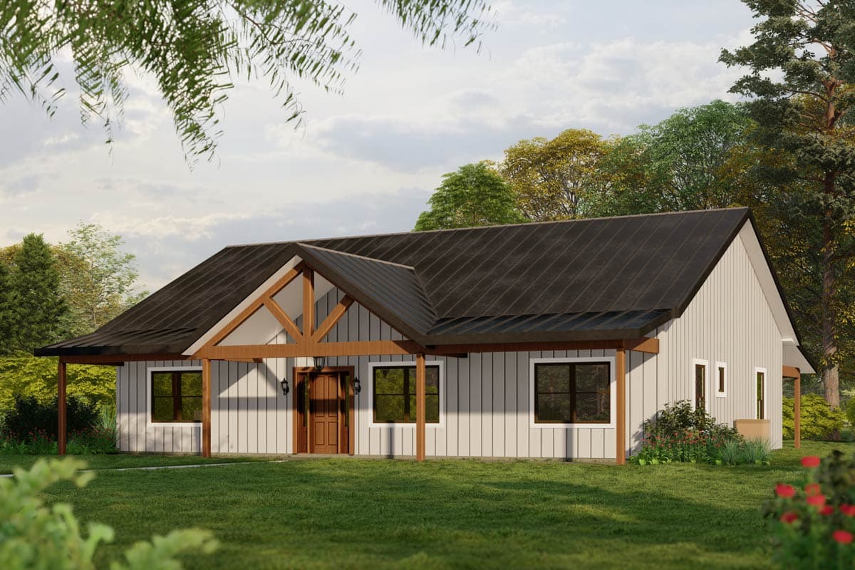 Plan 405063FDC: 3 Bed Barndominium House Plan with Split Bedrooms and ...