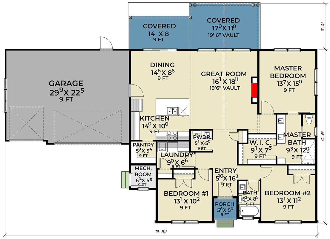 Plan 280253JWD: Inviting New American House Plan: 3 Beds, 3-Car Garage ...