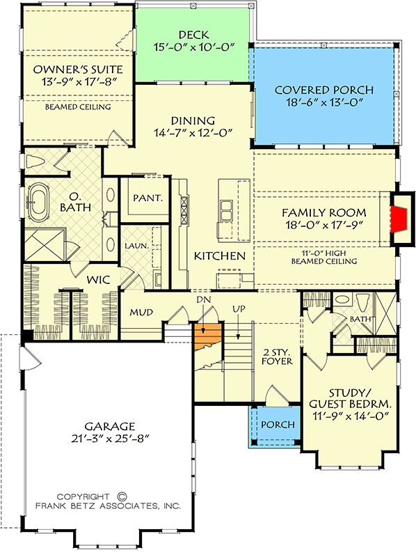 Plan 710442BTZ: European Transitional House Plan: 4-5 Beds, Main-Level ...