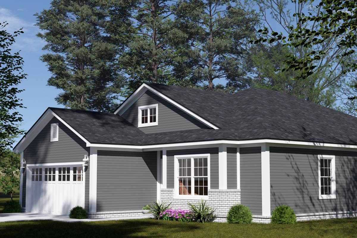 Plan 52497WM: Modern Ranch House Plan with Split Bedrooms and Mudroom