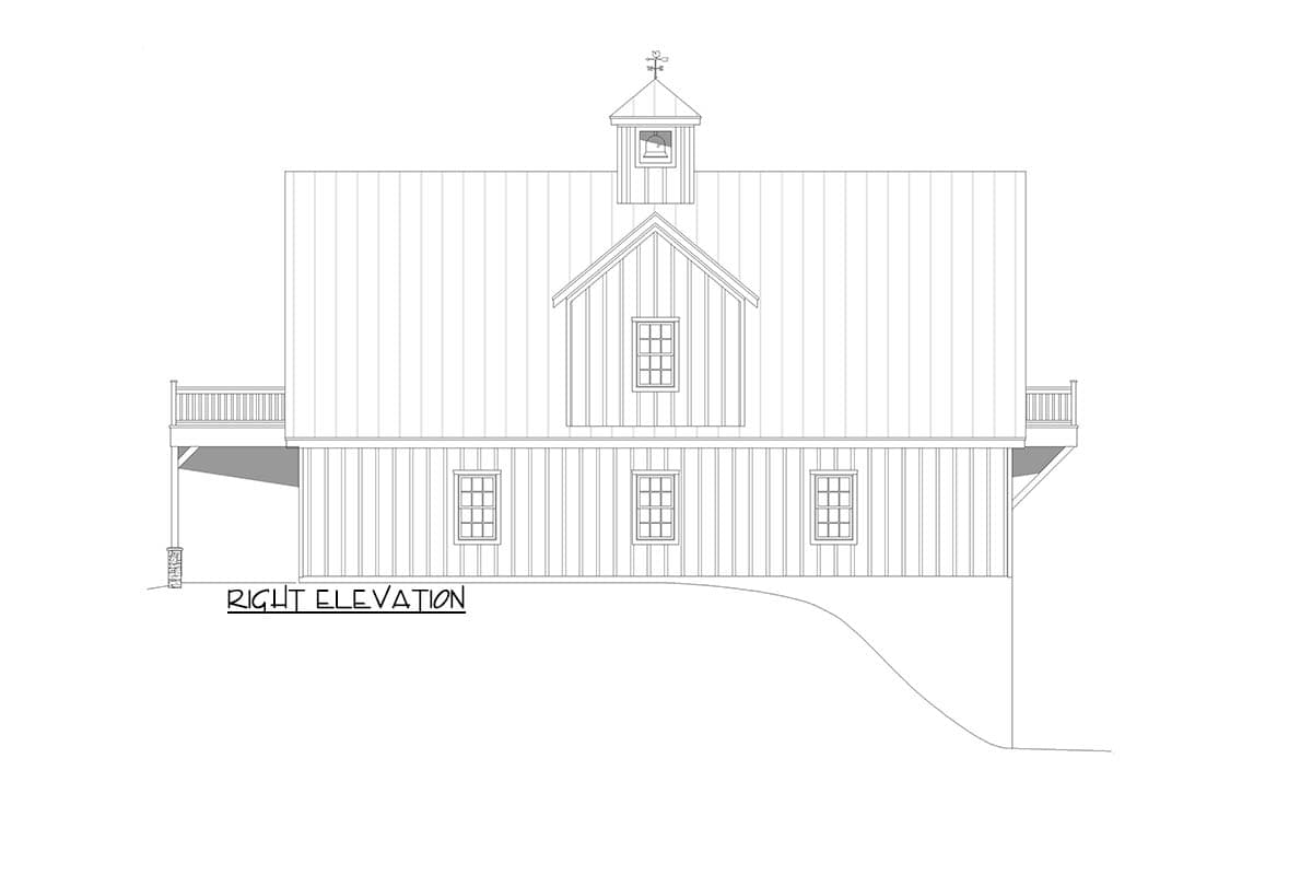 Plan 680645VR: Country Barn House Plan with Workshop and Loft