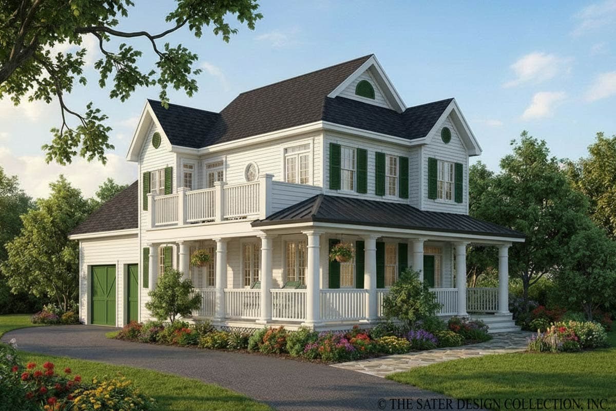 Plan 340137STR: 3-Bed Southern Cottage Plan with Verandah and Side ...