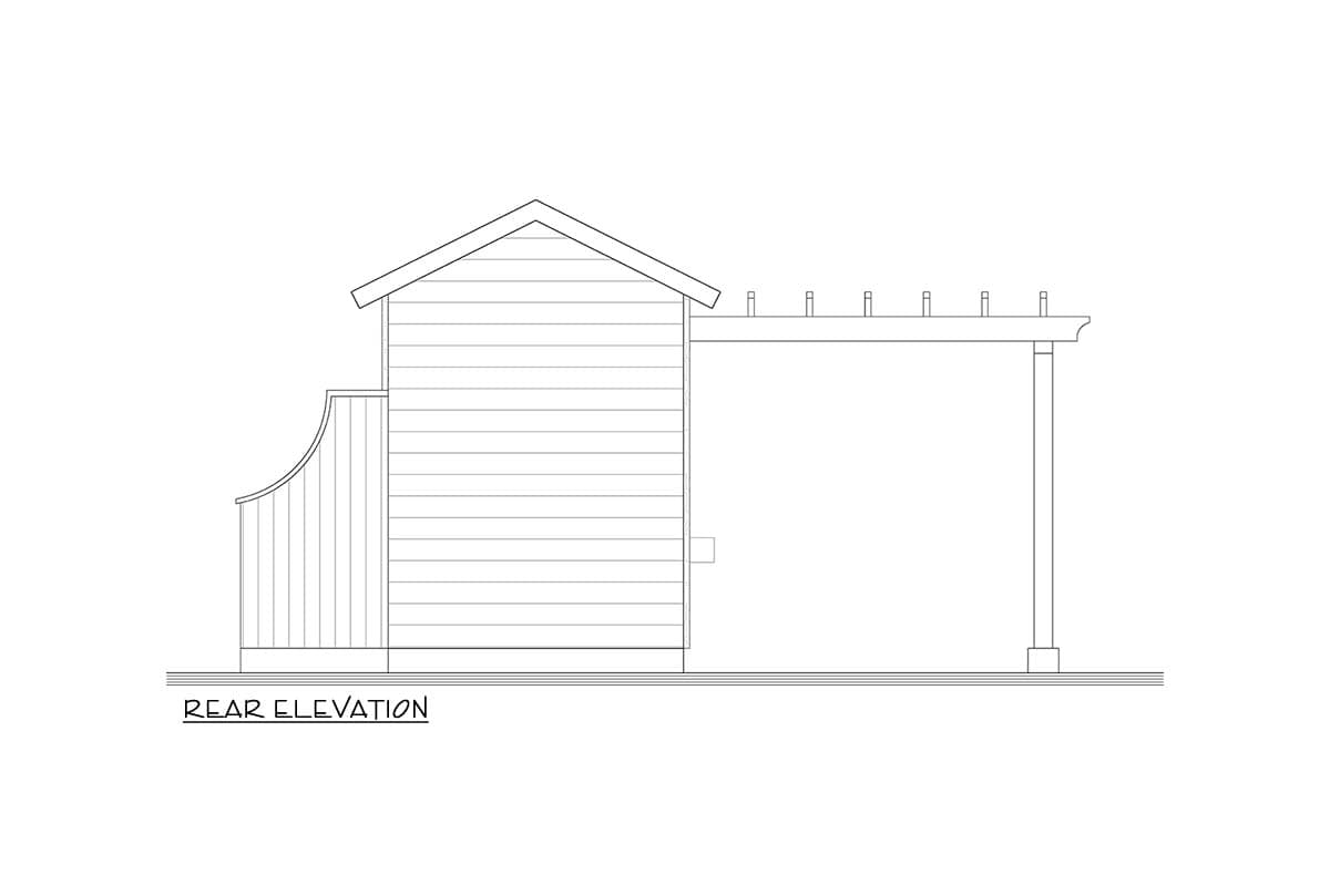 Plan 22749DR: Charming 80 Sq Ft Pool House Plan with Outdoor Bar