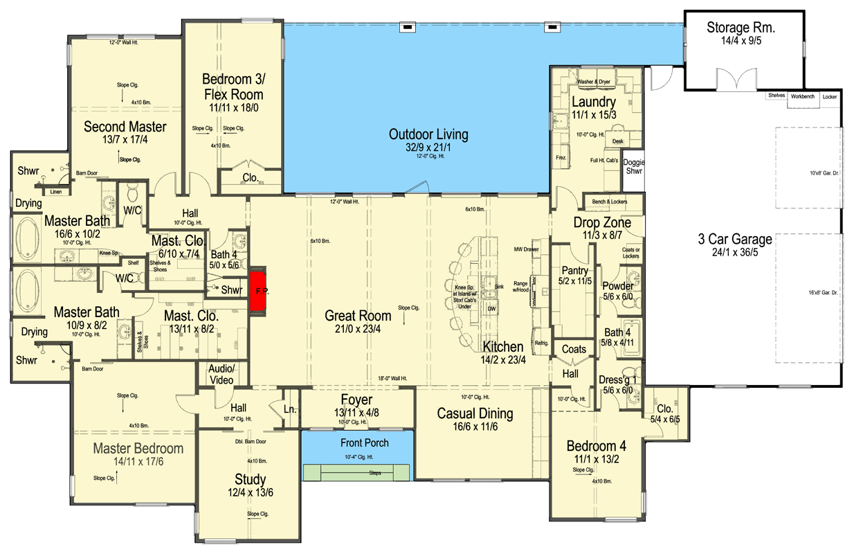 Plan 54067LK: Modern Rustic Hill Country Stone House Plan with Two ...