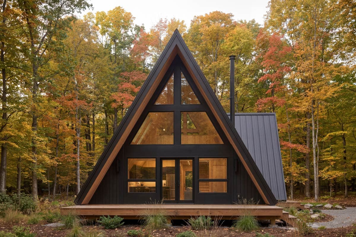 Plan 270129AF: Chic A-Frame Cabin House Plan with Loft and Vaulted Ceilings