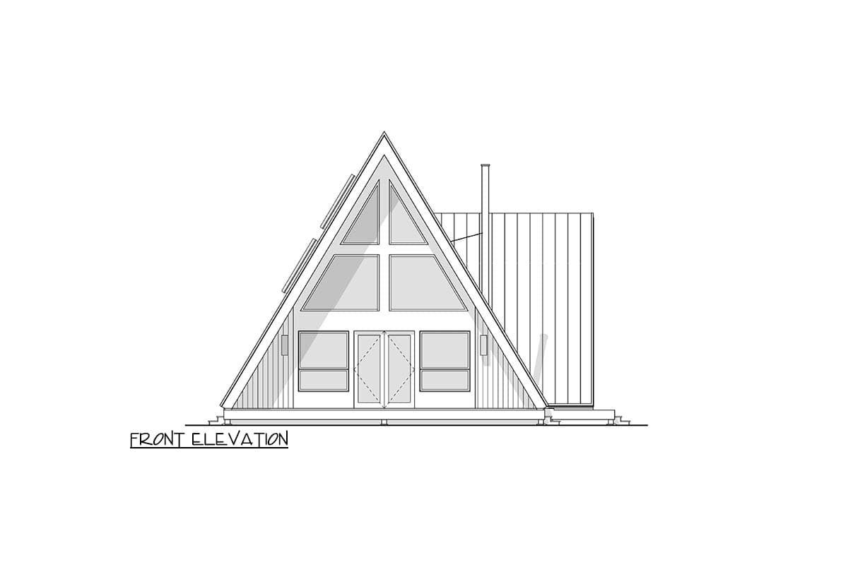 Plan 270129AF: Chic A-Frame Cabin House Plan with Loft and Vaulted Ceilings