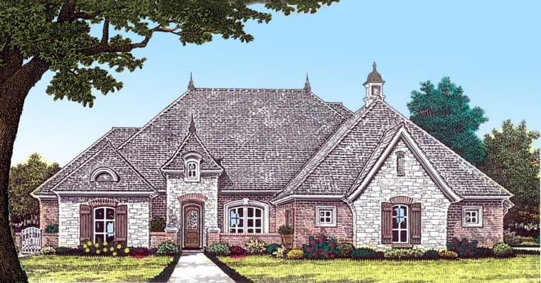 Plan 48444FM: French Country Home With Open Layout