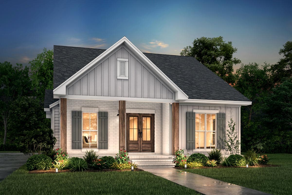 Plan 51712HZ: 3 Bedroom Cottage with 2 Porches - 1450 Sq Ft