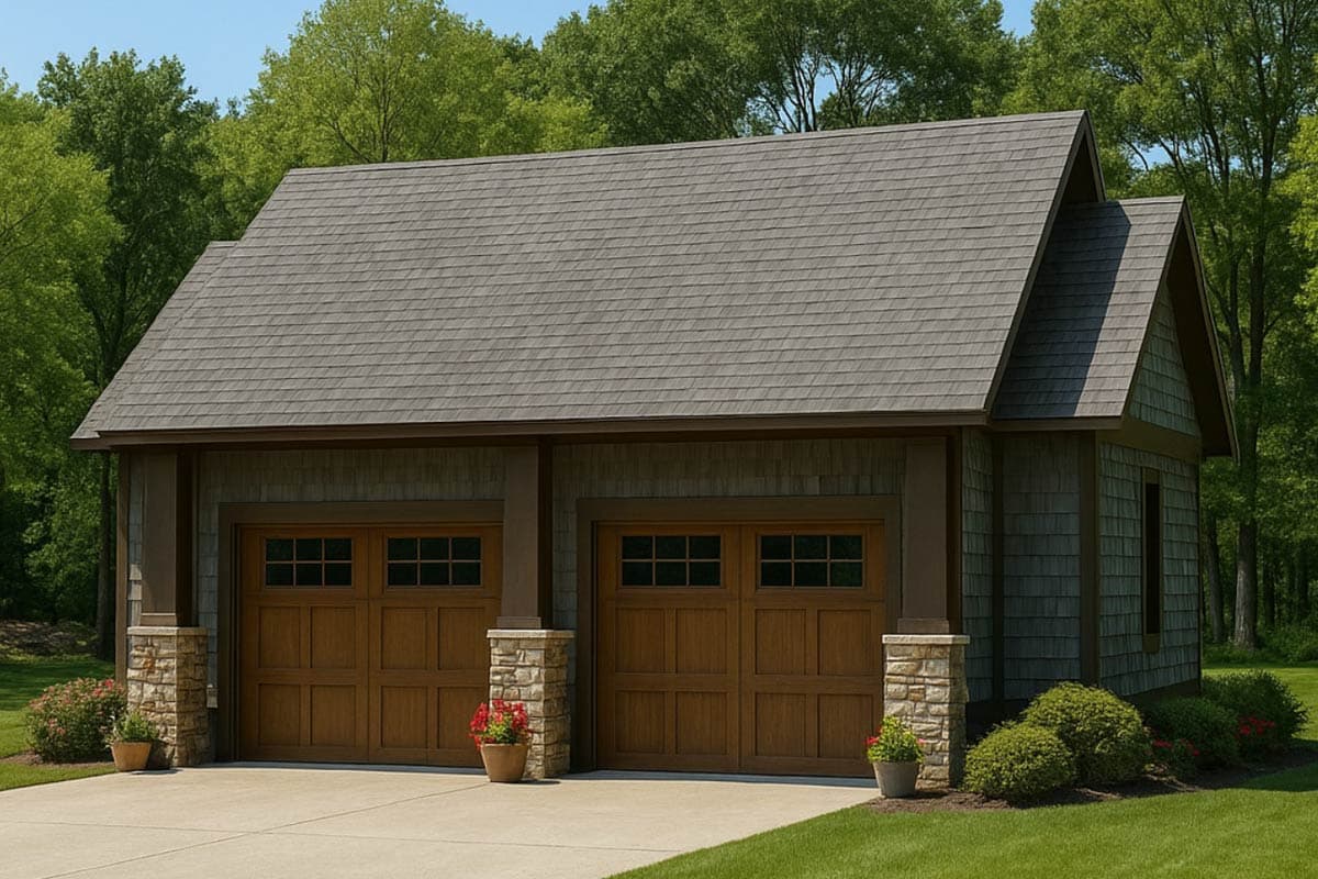 Plan 60663ND: Rustic 2 Car Garage Plan