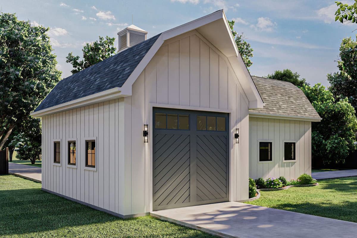 Plan 62469DJ: Barn-like Drive-Through Garage