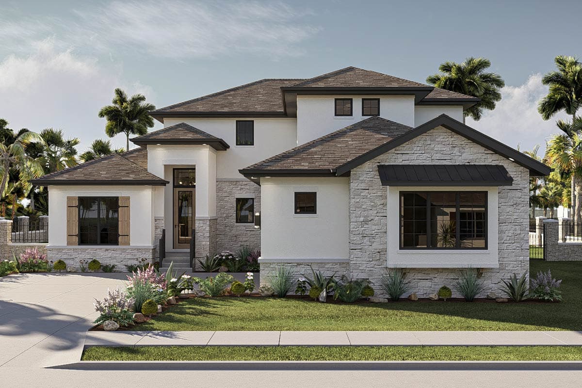 Plan 62540DJ: Contemporary 4 Bed House Plan with Main Level Master and ...