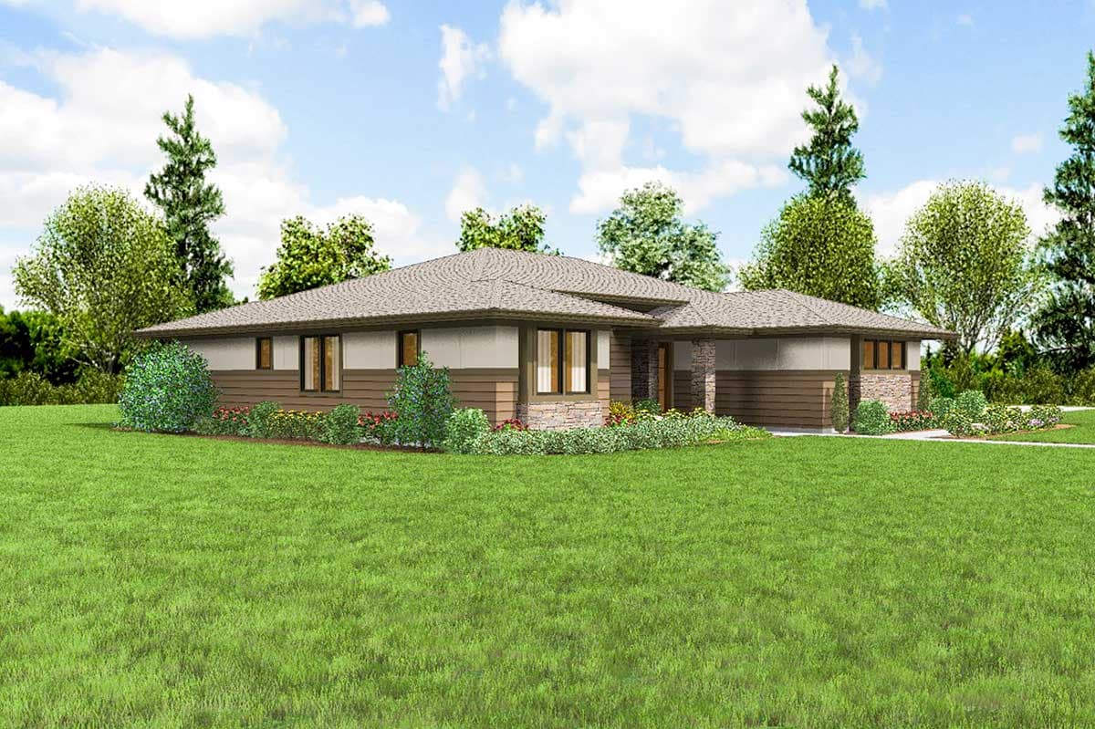 Plan 69603AM: 3 Bed Modern Prairie Ranch House Plan