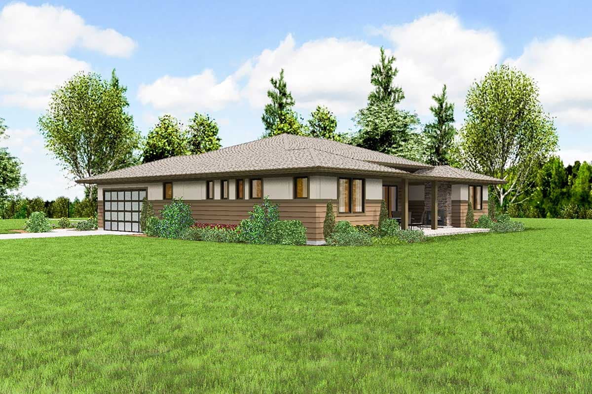 Plan 69603AM: 3 Bed Modern Prairie Ranch House Plan