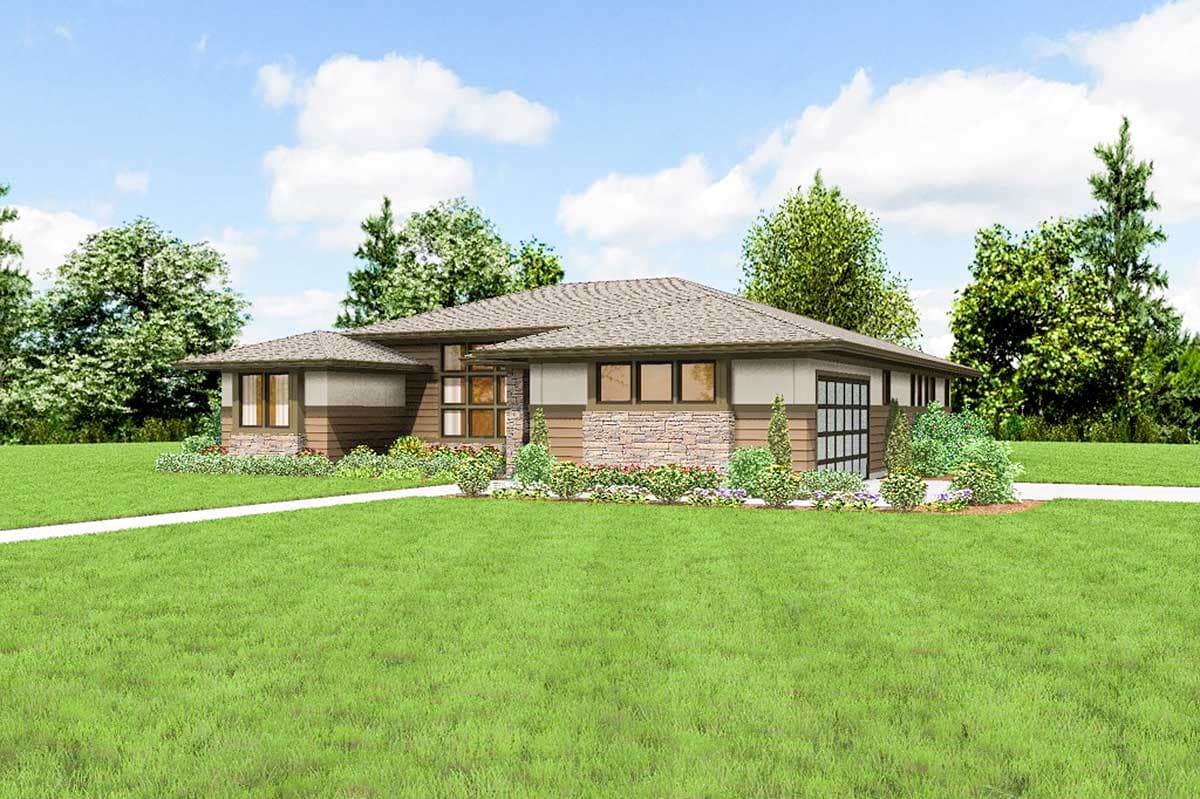 Plan 69603AM: 3 Bed Modern Prairie Ranch House Plan