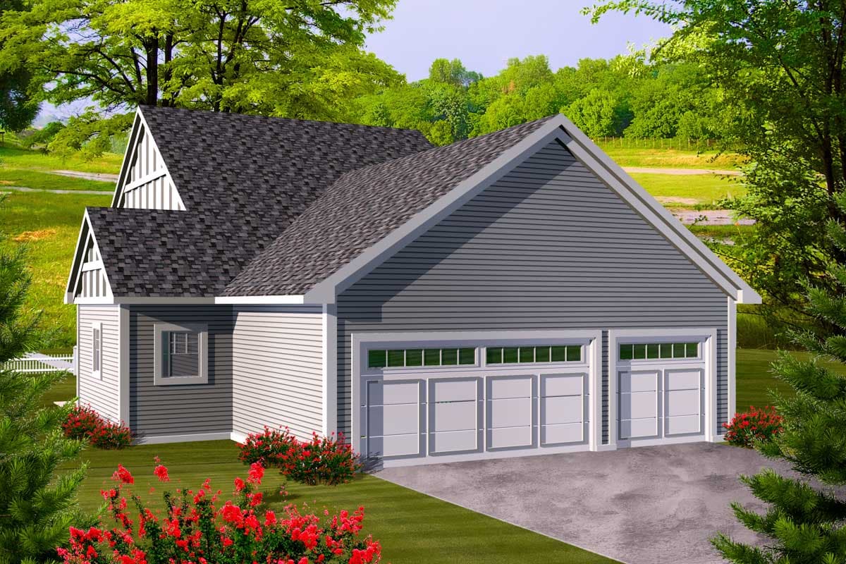 Plan 89863AH: Cottage With Rear Load Garage