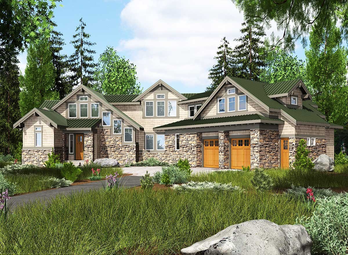 Mountain Craftsman House Plan Under 3800 Square Feet with 3-to-5 ...