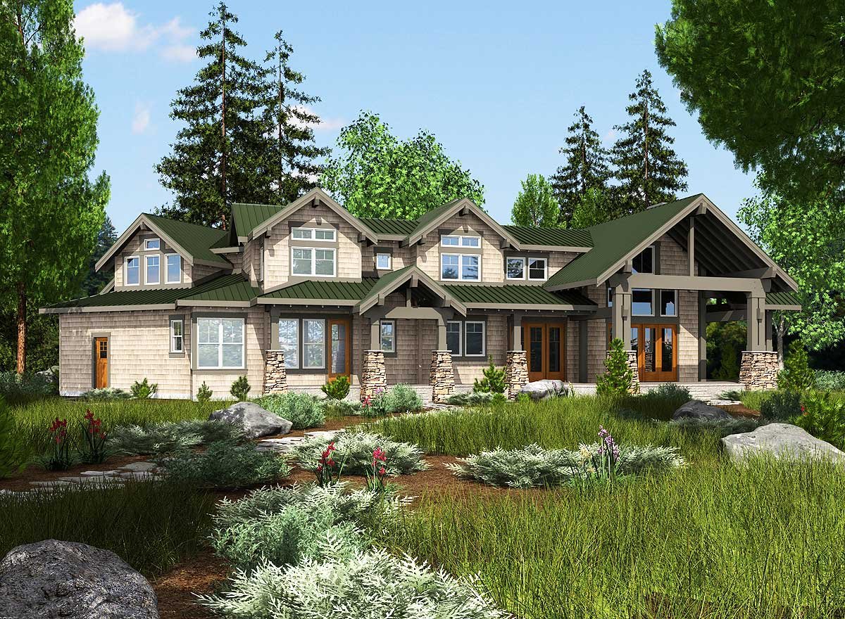 Mountain Craftsman House Plan Under 3800 Square Feet with 3-to-5 ...