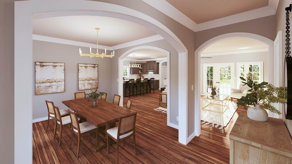 Single-Story Southern Country House Plan with Formal Dining Room - 1958 ...