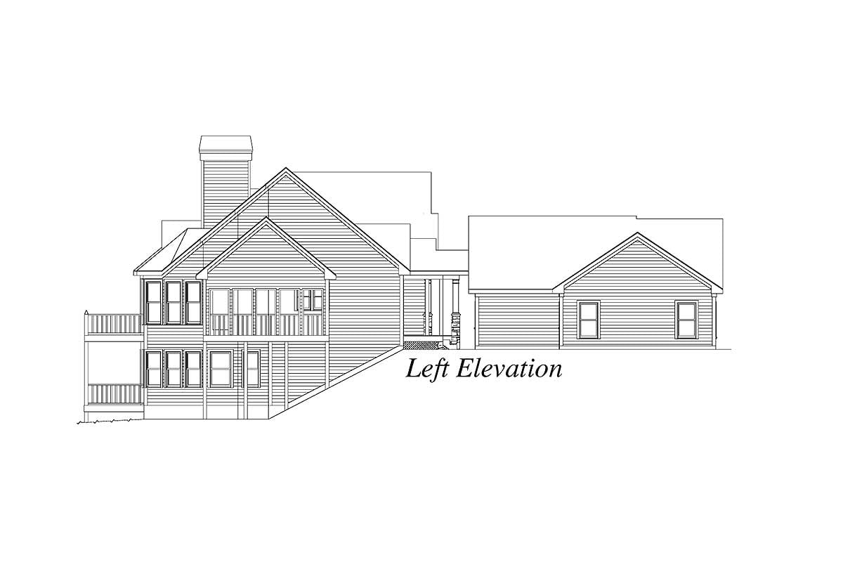 Country Craftsman House Plan with Dramatic Vaulted Family Room - 3605 ...