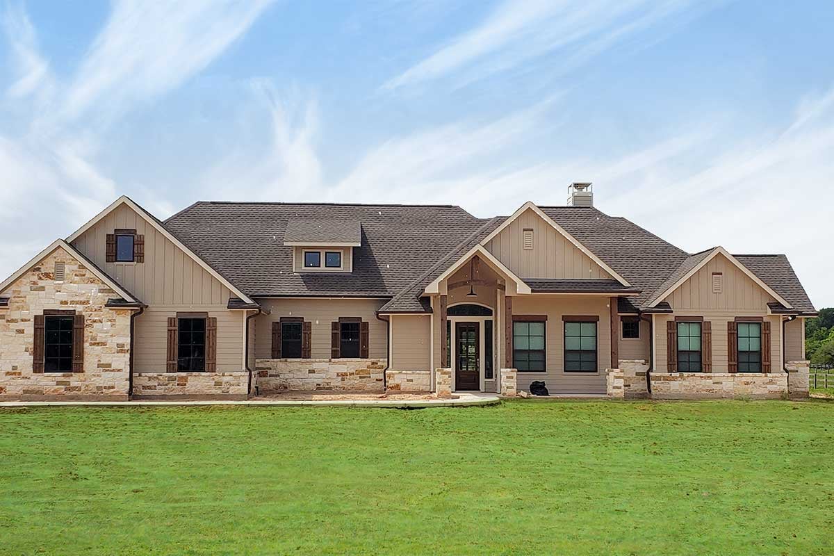 Exclusive New American Home Plan with Open Living Space - 440002PWL ...