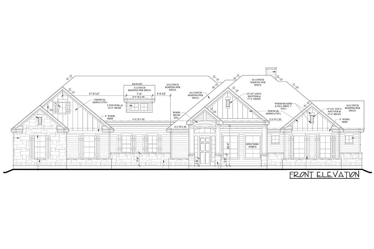 Exclusive New American Home Plan with Open Living Space - 440002PWL ...