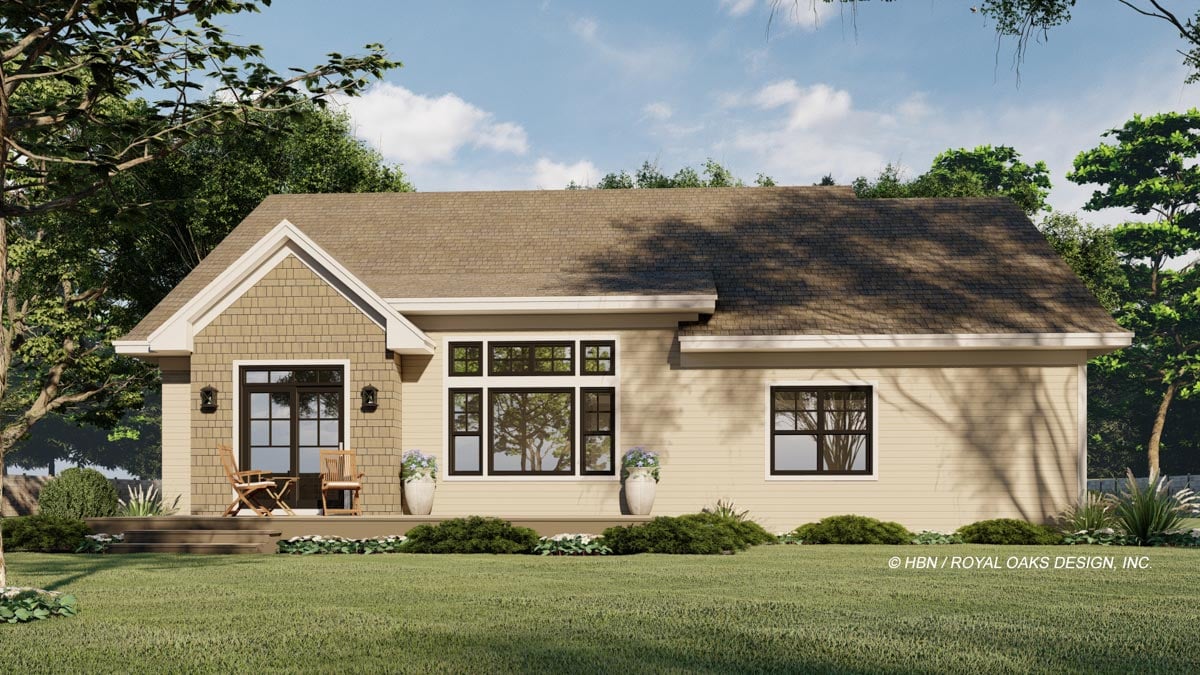 Single Story Traditional Ranch Home Plan with Home Office and 3 ...