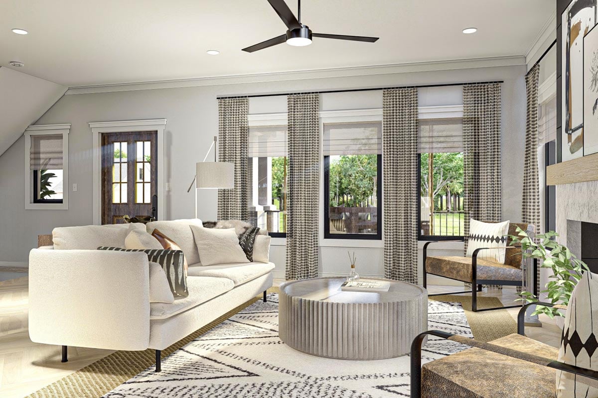 2202 Square Foot Contemporary Traditional-style House Plan with 4 ...