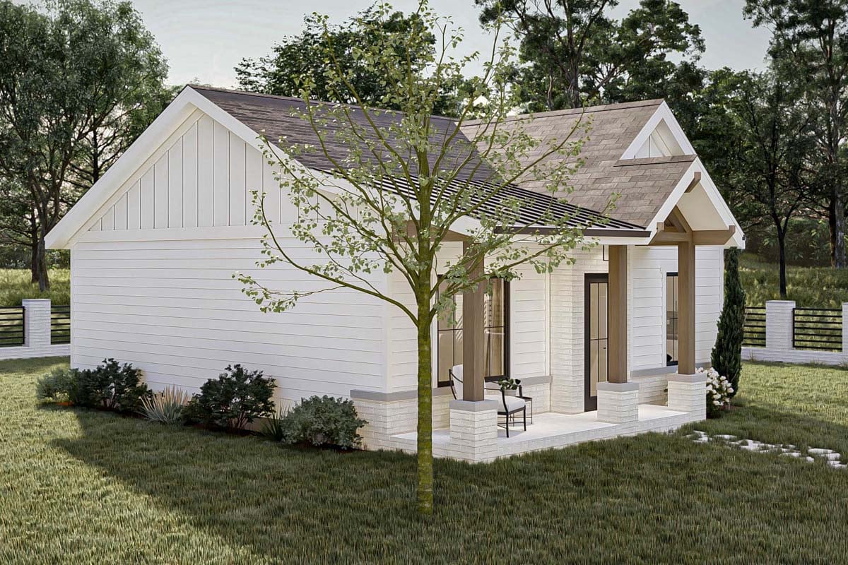 New American Style ADU with Tidy Front Porch - 651 Sq Ft - 623321DJ ...