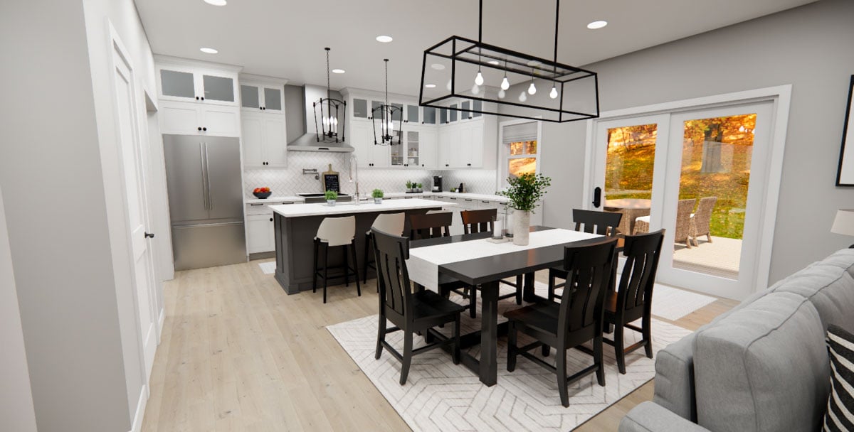Two-Story Traditional House Plan with Open Concept Living - 1876 Sq Ft ...