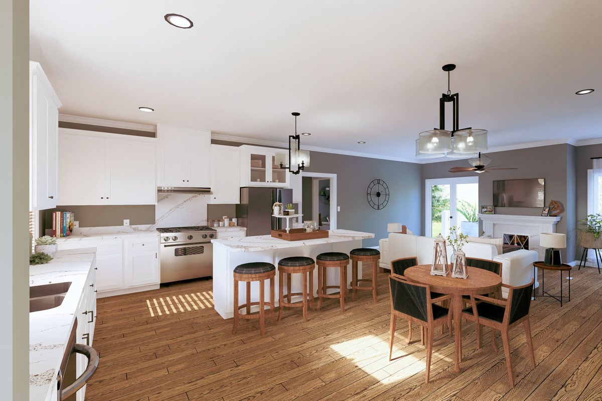 One-Story Country Ranch House Plan with Split-Bedrooms - 1632 Sq Ft ...