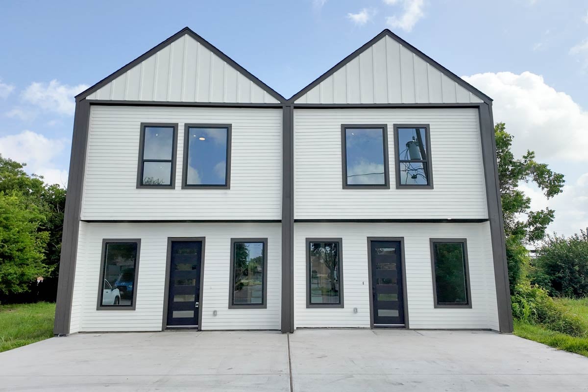 Two-Story Modern Duplex House Plan with Matching Units - 3-Beds 2.5 ...
