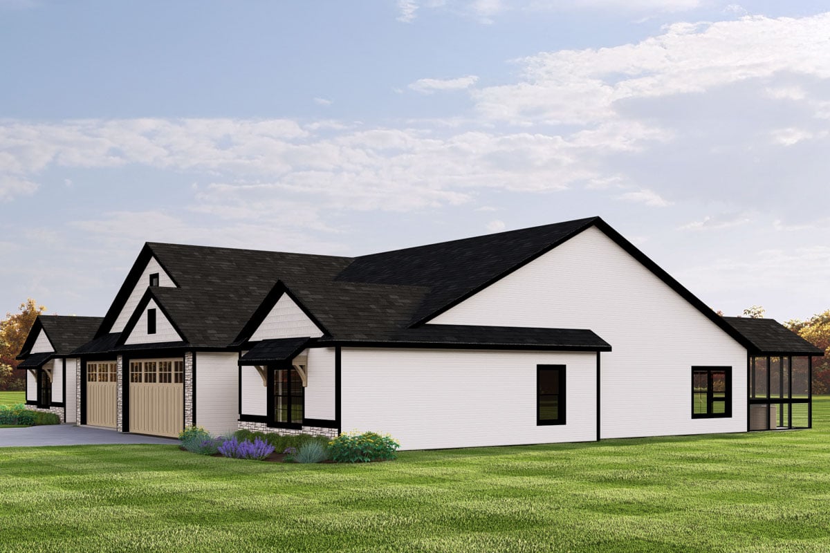 Single-Story Duplex House Plan with Matching 3-Bedroom Units - 1765 Sq ...