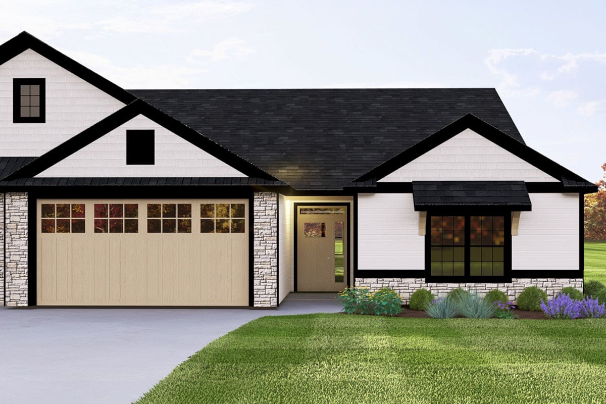 Single-Story Duplex House Plan with Matching 3-Bedroom Units - 1765 Sq ...