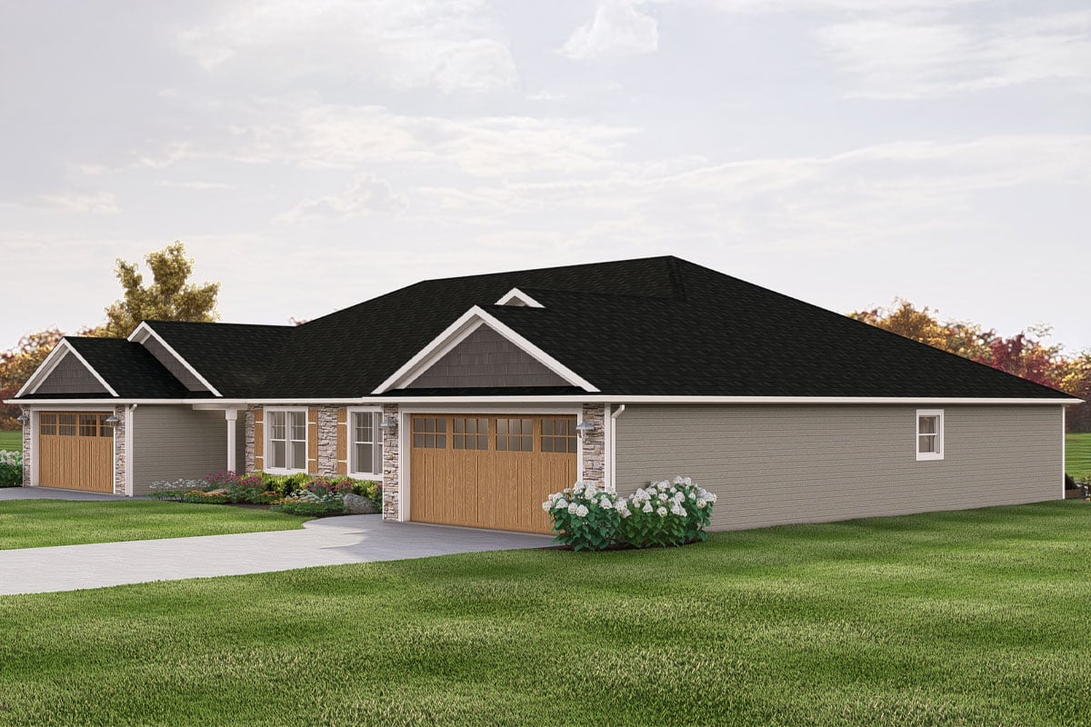 Plan 135311GRA: Duplex House Plan with 2-Bedroom Units - 1381 Sq Ft Per ...