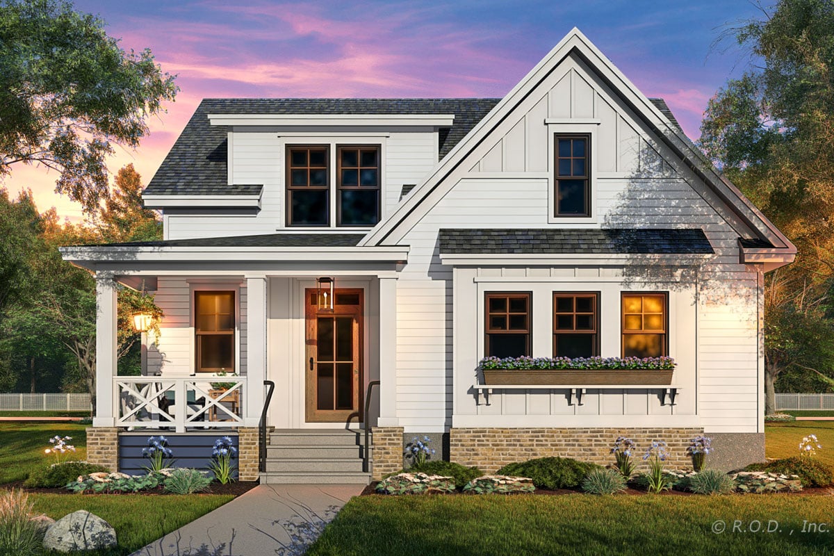 3-Bed Cottage House Plan with Second-Floor Loft - 2230 Sq Ft - 14879RK ...