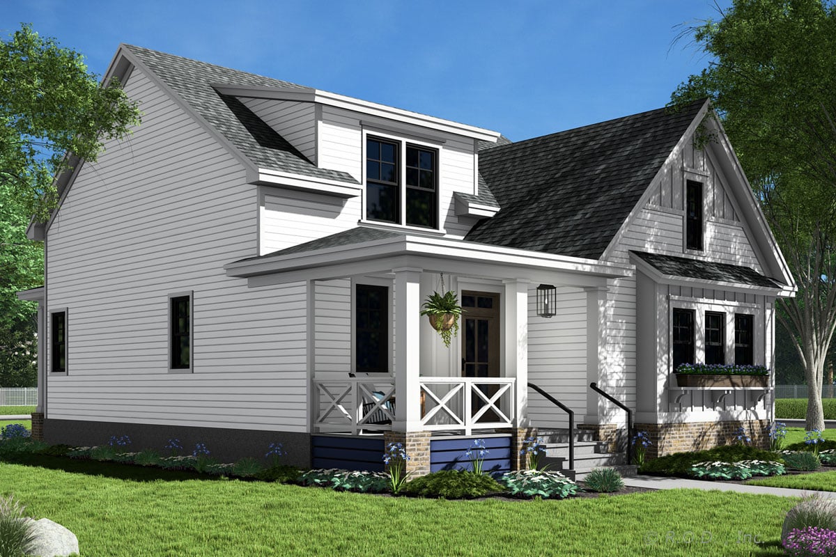 3-Bed Cottage House Plan with Second-Floor Loft - 2230 Sq Ft - 14879RK ...